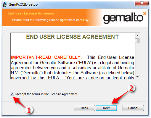 Instale o driver do leitor de cartões Gemalto — TRT-MG