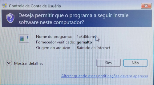 Instale o driver do leitor de cartões Gemalto — TRT-MG
